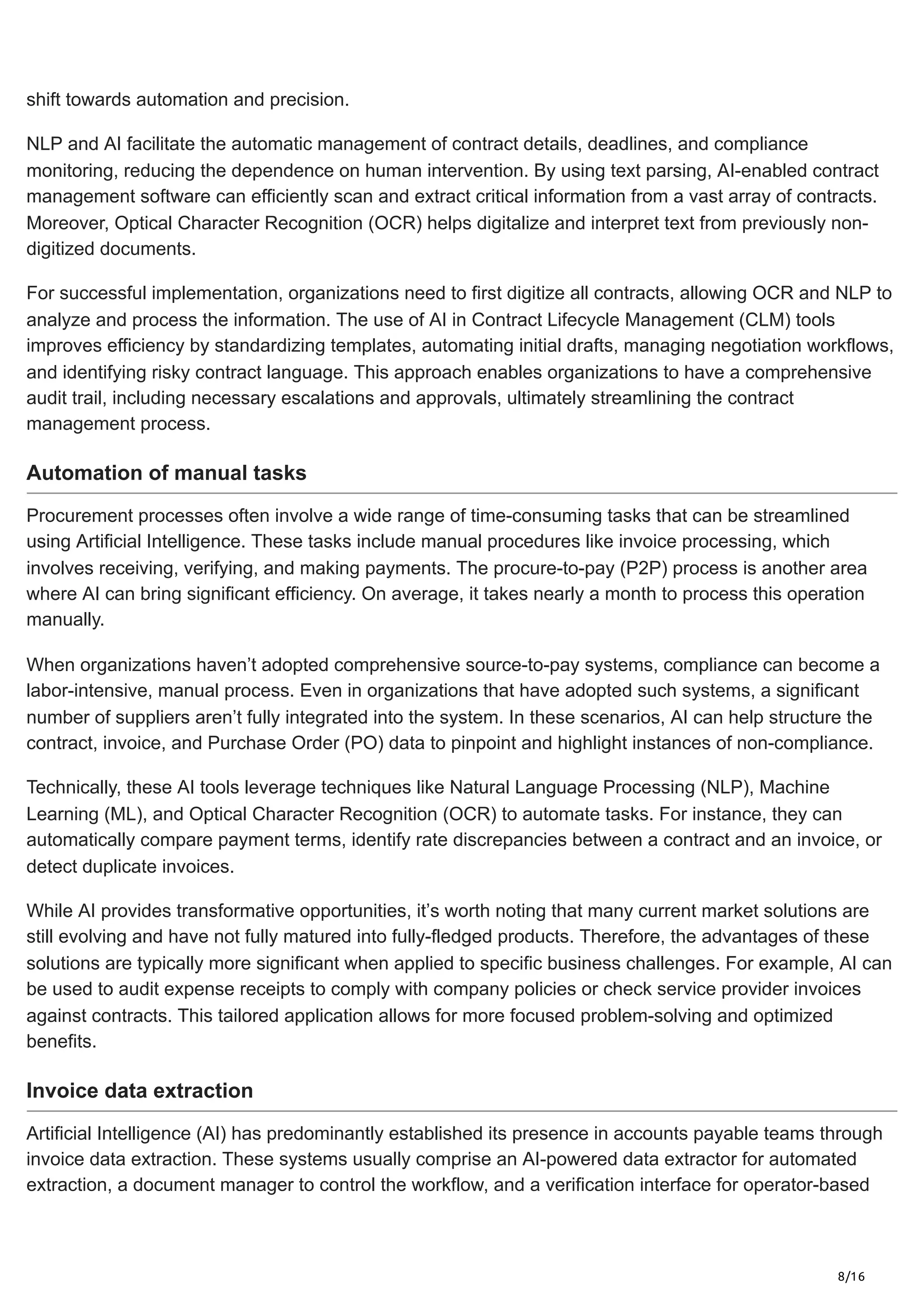 AI IN PROCUREMENT: REDEFINING EFFICIENCY THROUGH AUTOMATION | PDF