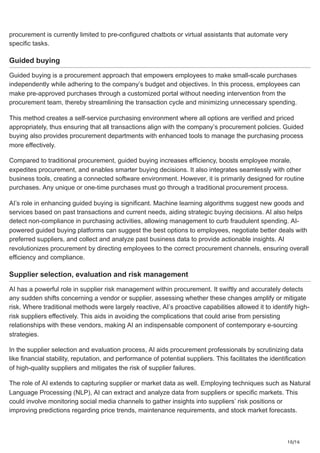 AI IN PROCUREMENT: REDEFINING EFFICIENCY THROUGH AUTOMATION | PDF