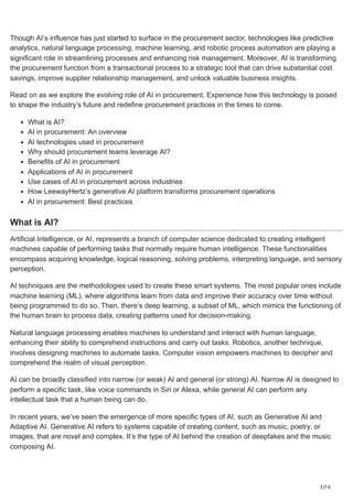 AI IN PROCUREMENT: REDEFINING EFFICIENCY THROUGH AUTOMATION | PDF | Technology Industry | Industries