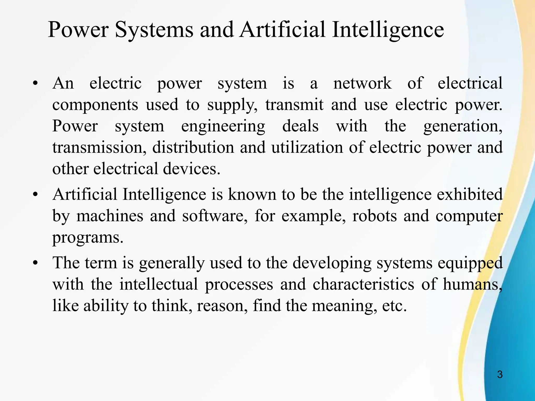 Artificial Intelligence in Power System overview | PPTX