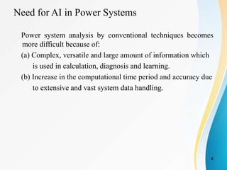 Artificial Intelligence in Power System overview | PPTX