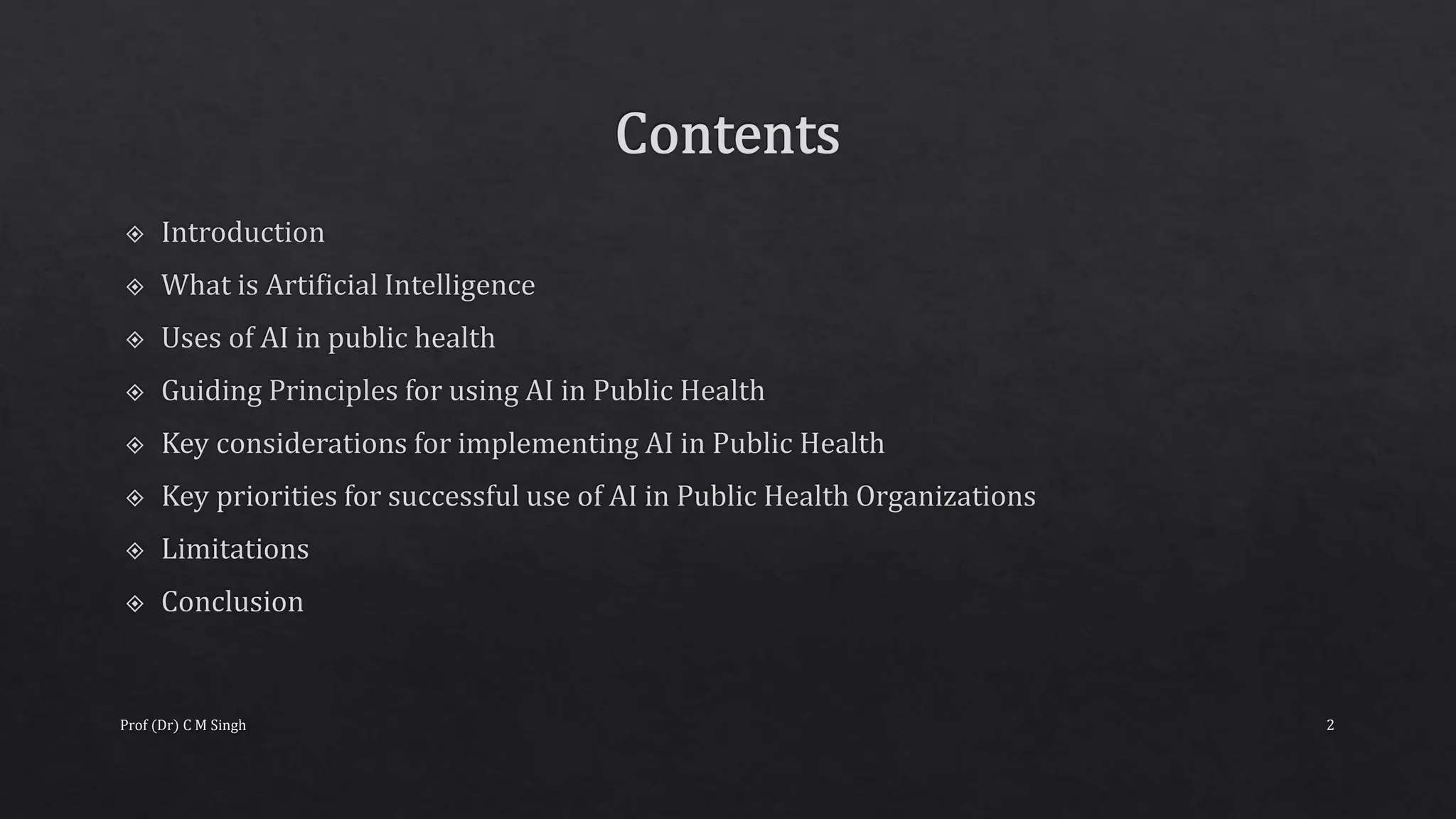 Artificial Intelligence in Public Health | PPTX