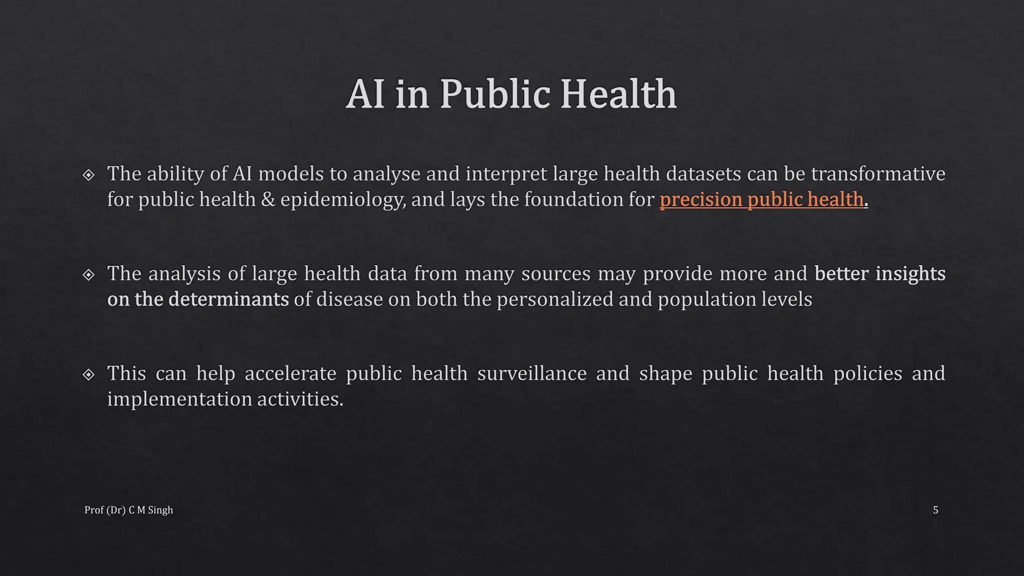 Artificial Intelligence in Public Health | PPTX
