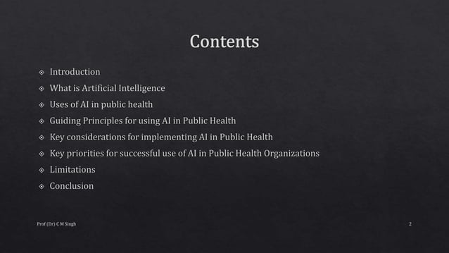 Artificial Intelligence in Public Health | PPTX | Healthcare Industry | Industries