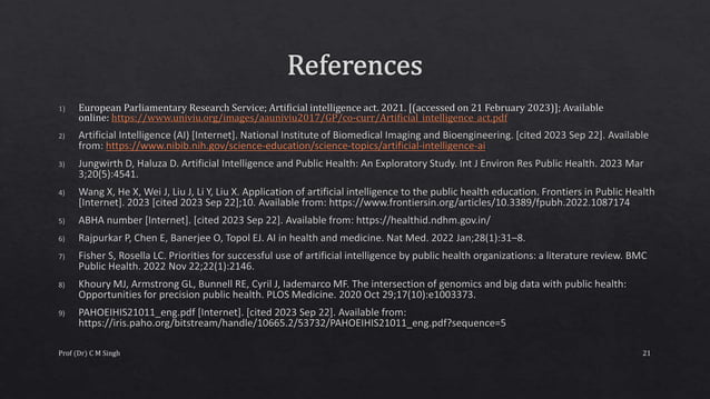 Artificial Intelligence in Public Health | PPTX | Healthcare Industry | Industries