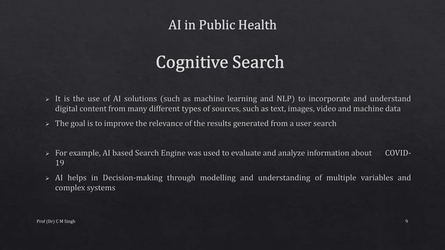 Artificial Intelligence in Public Health | PPTX | Healthcare Industry | Industries