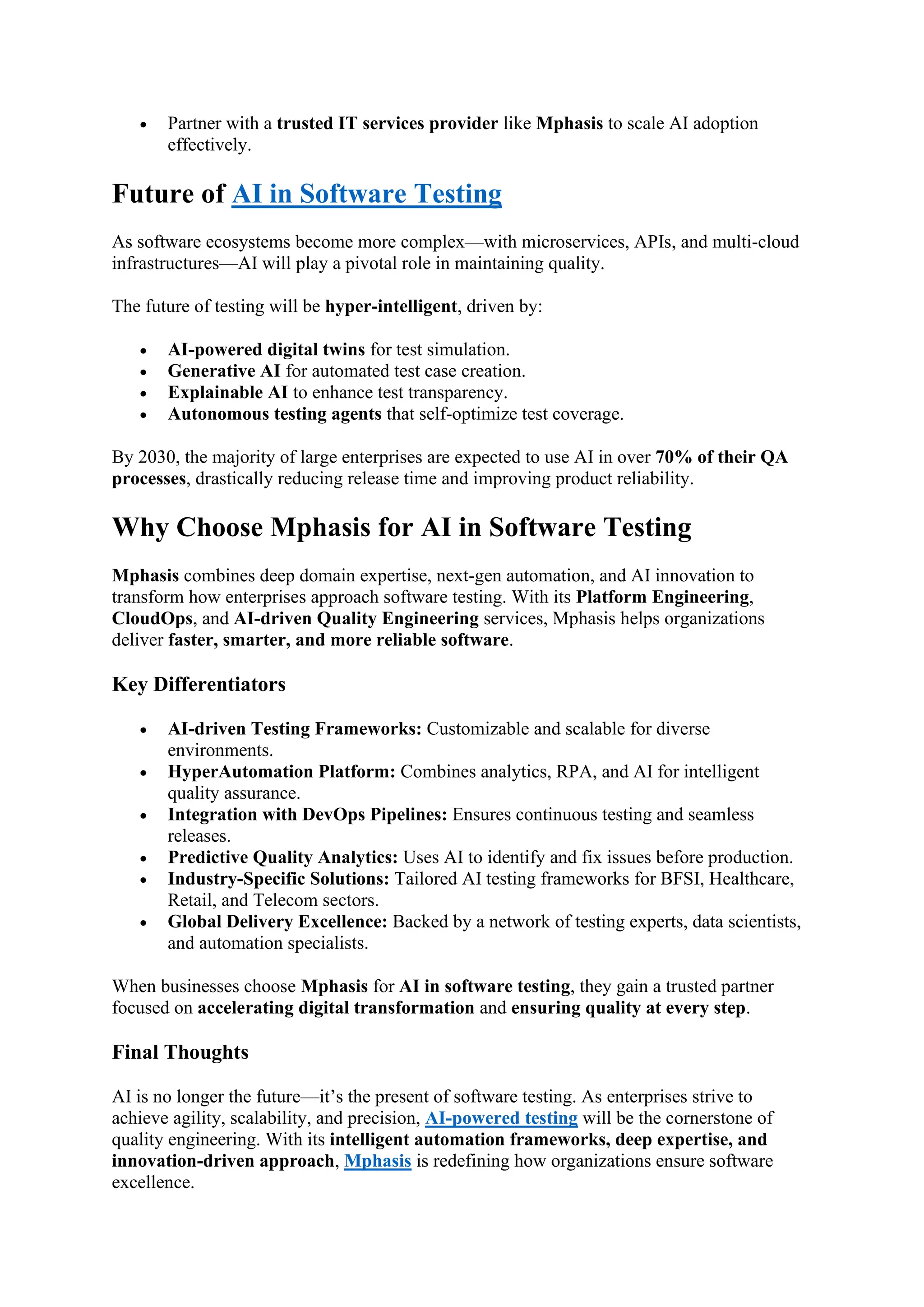 AI in Software Testing: The Future of Quality Engineering with Mphasis ...