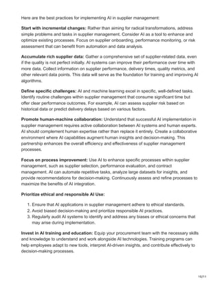 AI IN SUPPLIER MANAGEMENT: THE NEW FRONTIER IN PROCUREMENT INNOVATION | PDF
