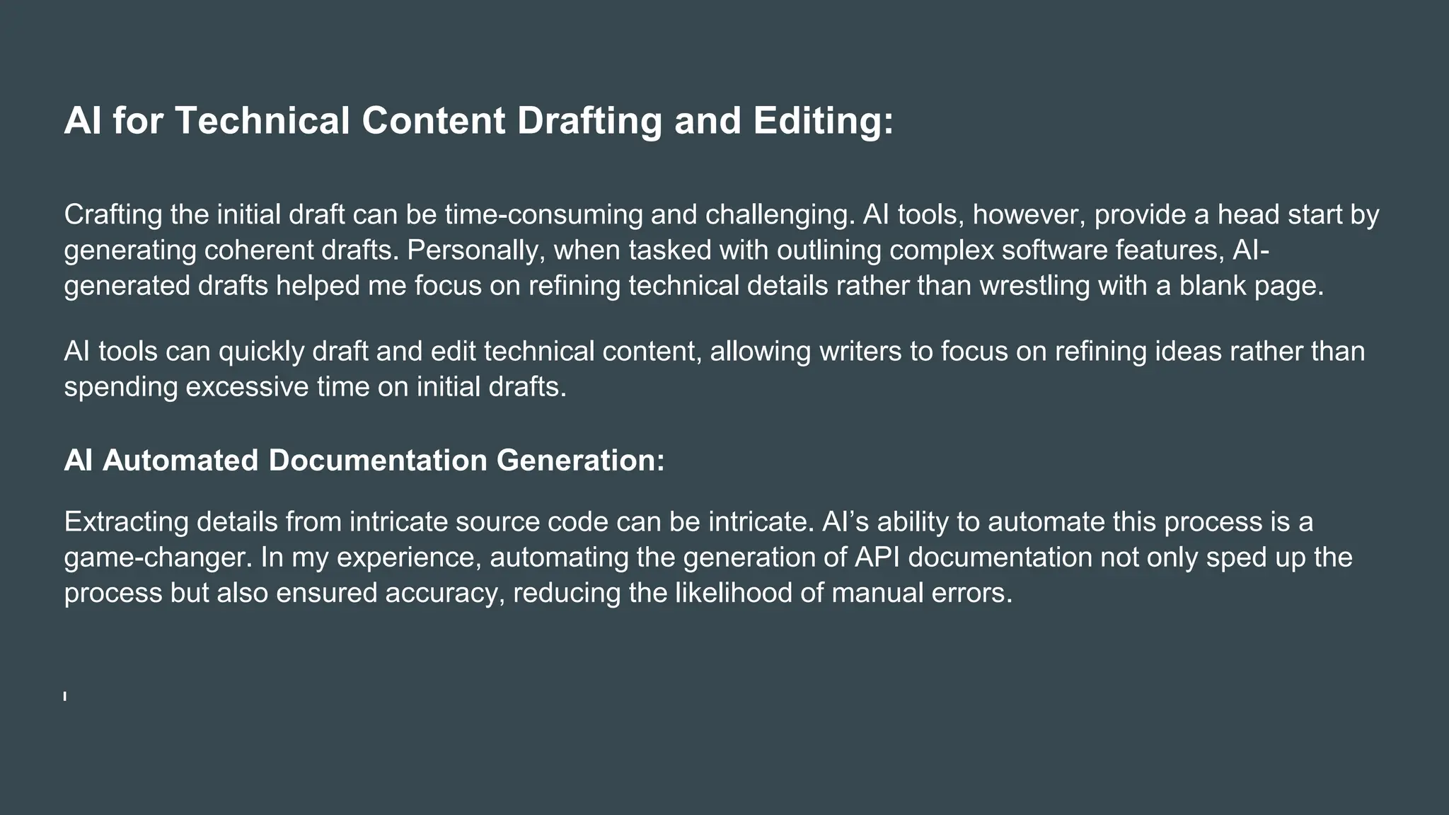 AI IN TECHNICAL WRITING – EXAMPLES AND REUSABLE PROMPTS.pptx