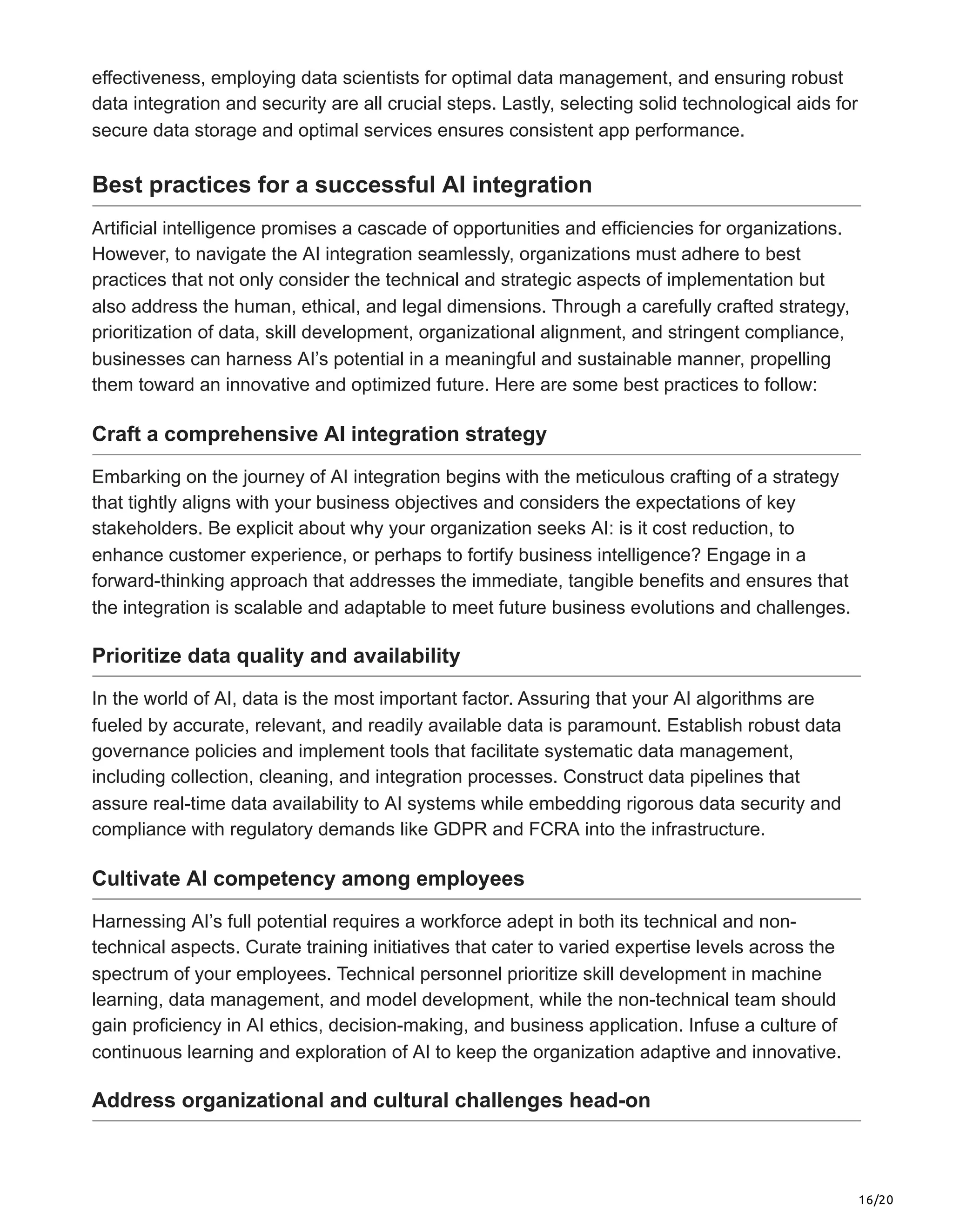 AI integration - Transforming businesses with intelligent solutions.pdf