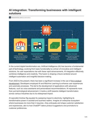 AI integration - Transforming businesses with intelligent solutions.pdf