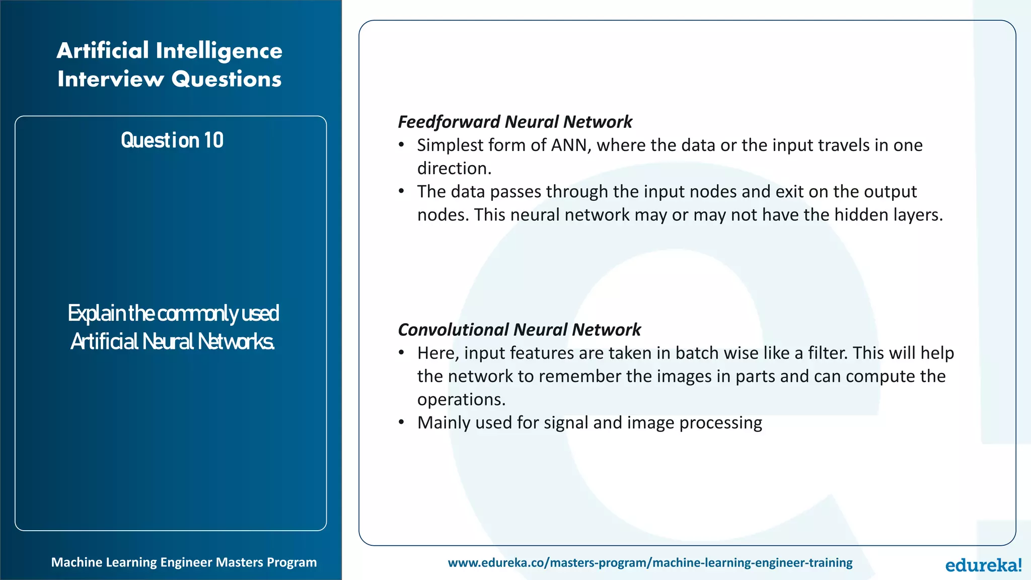 Artificial Intelligence (AI) Interview Questions and Answers | Edureka | PDF | Technology ...