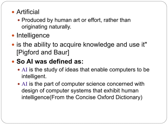 AI Introduction Artificial intelligence introduction fundamentals alogirthms applications | PPT