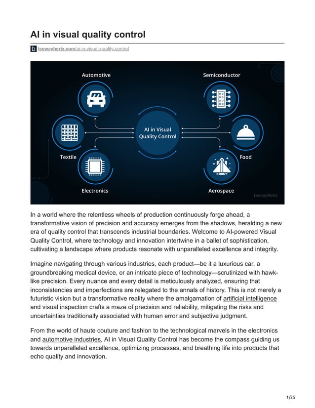 AI in visual quality control - An Overview.pdf | Technology Industry | Industries