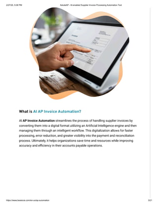 AI Invoice Processing: Automating Supplier Invoices with AstuteAP | PDF