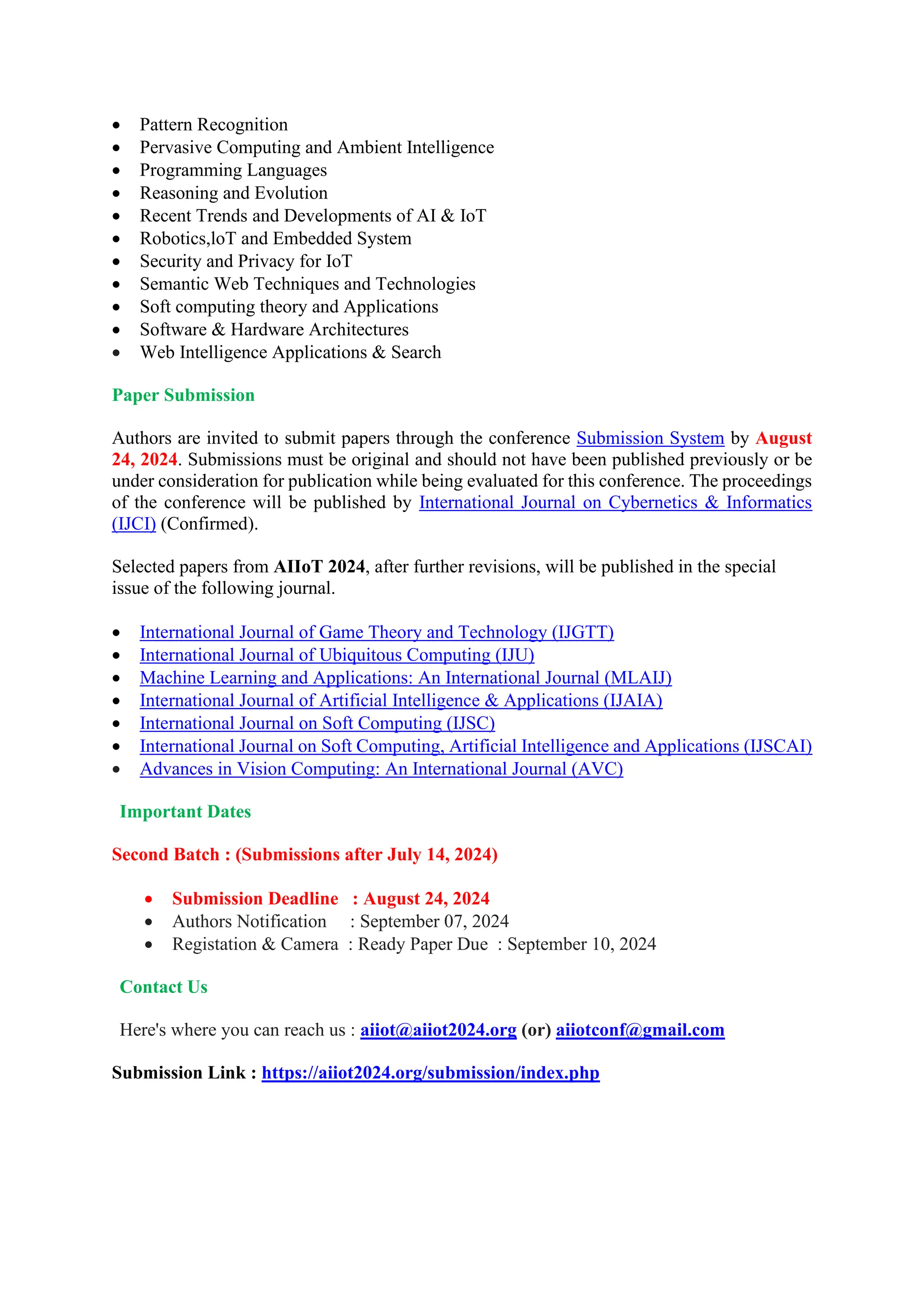 2 nd International Conference on Artificial Intelligence and IoT (AIIoT 2024) | PDF