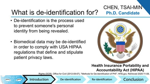 Data De-identification and Re-identification | PPT