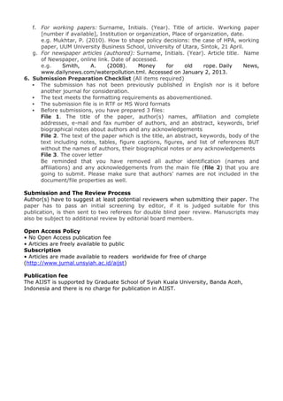 Aijst guidelines for authors | PDF