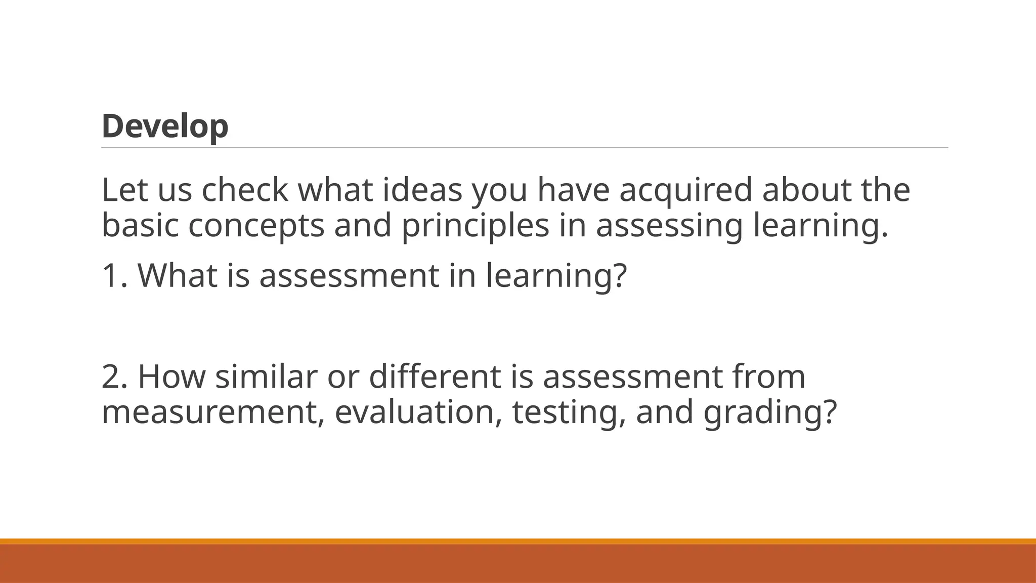 assessment in learning lesson 1 basic concepts | PPTX