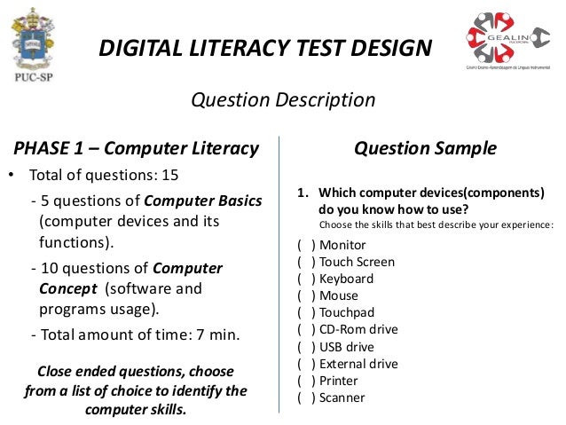 Assessing digital literacy levels: the design of an instrument