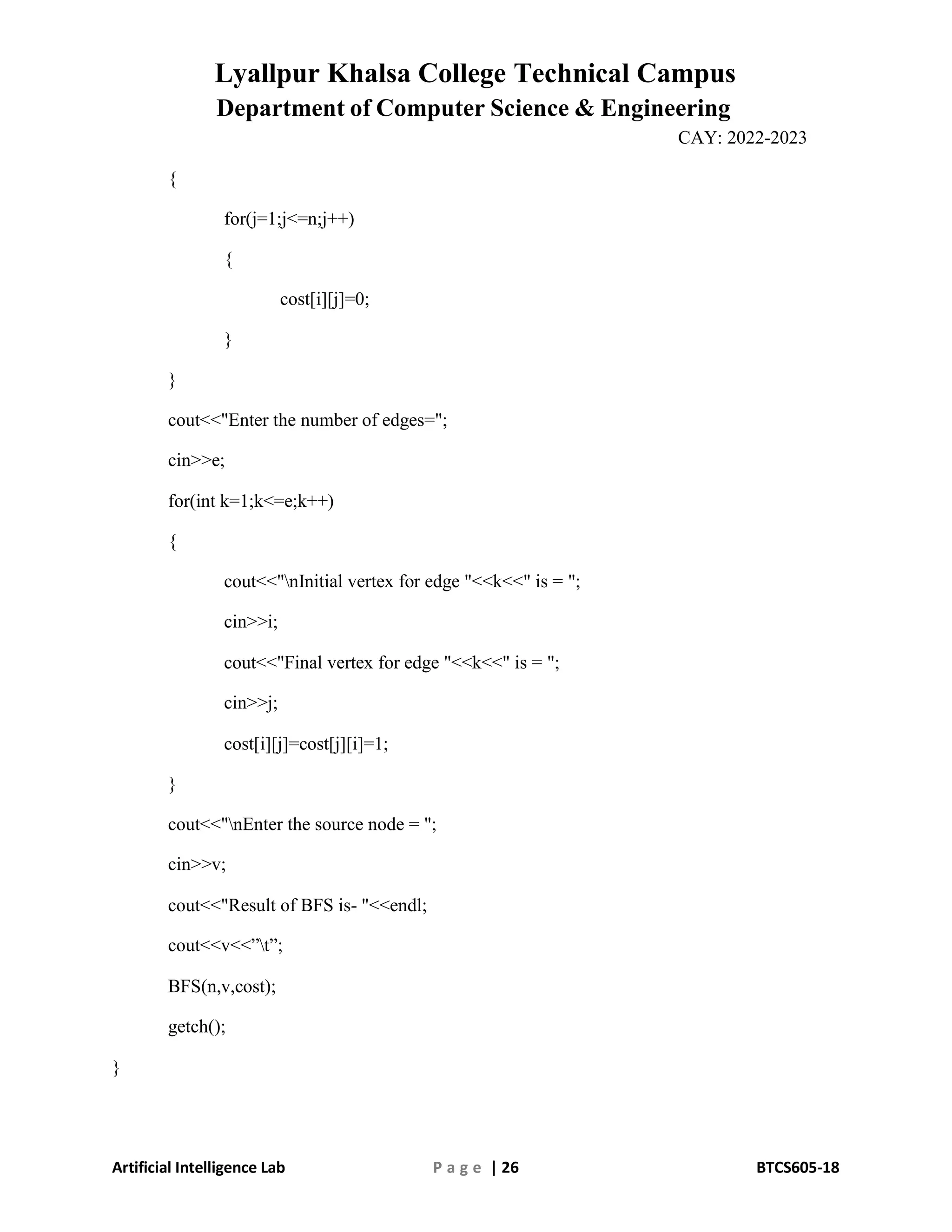 AI_LAB_Manual in c with all the programs | DOCX | Computer Software and ...