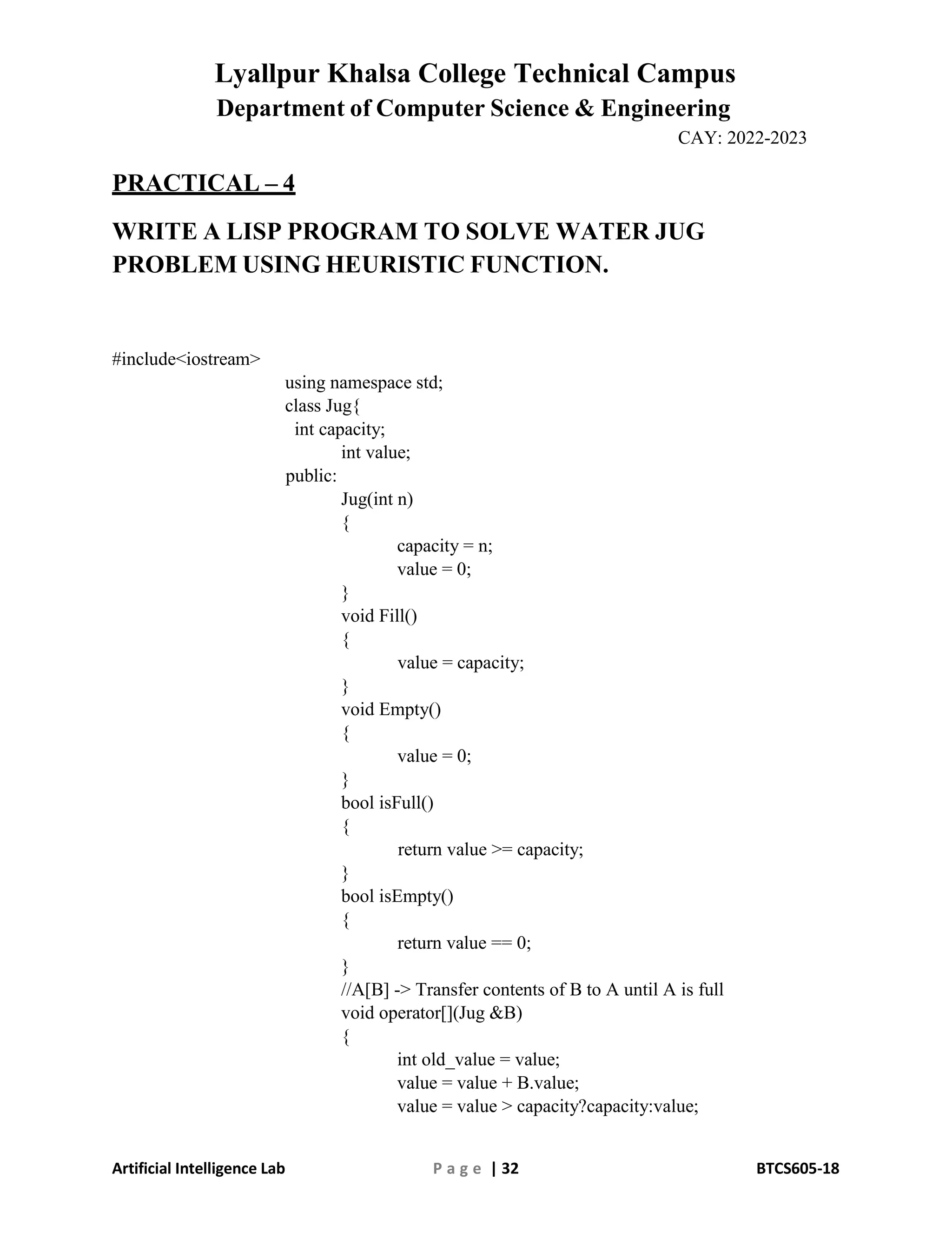 AI_LAB_Manual in c with all the programs | DOCX | Computer Software and Applications | Computing