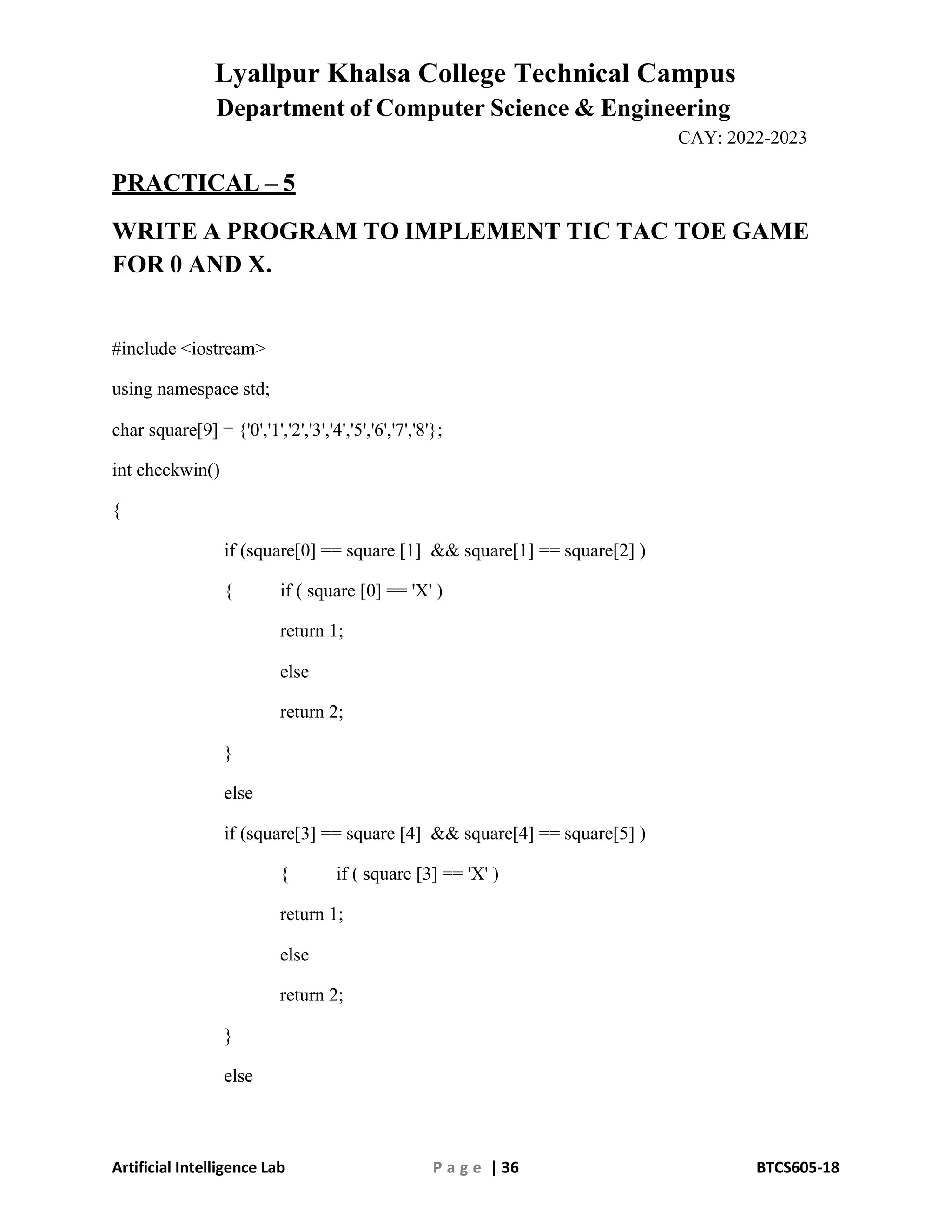 AI_LAB_Manual in c with all the programs | DOCX | Computer Software and ...