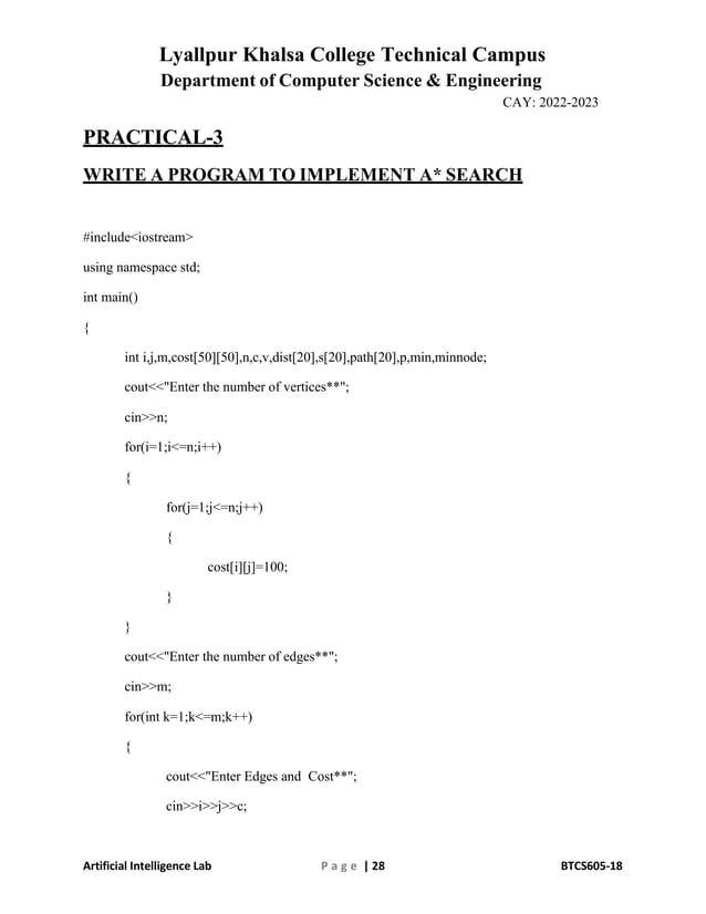AI_LAB_Manual in c with all the programs | DOCX | Computer Software and ...