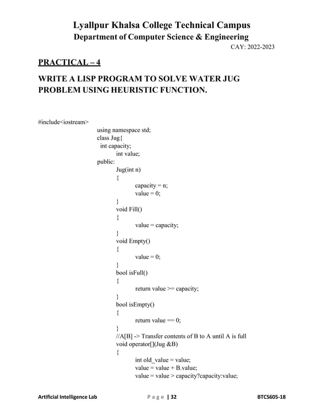 AI_LAB_Manual in c with all the programs | DOCX | Computer Software and ...