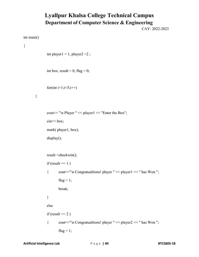 AI_LAB_Manual in c with all the programs | PDF