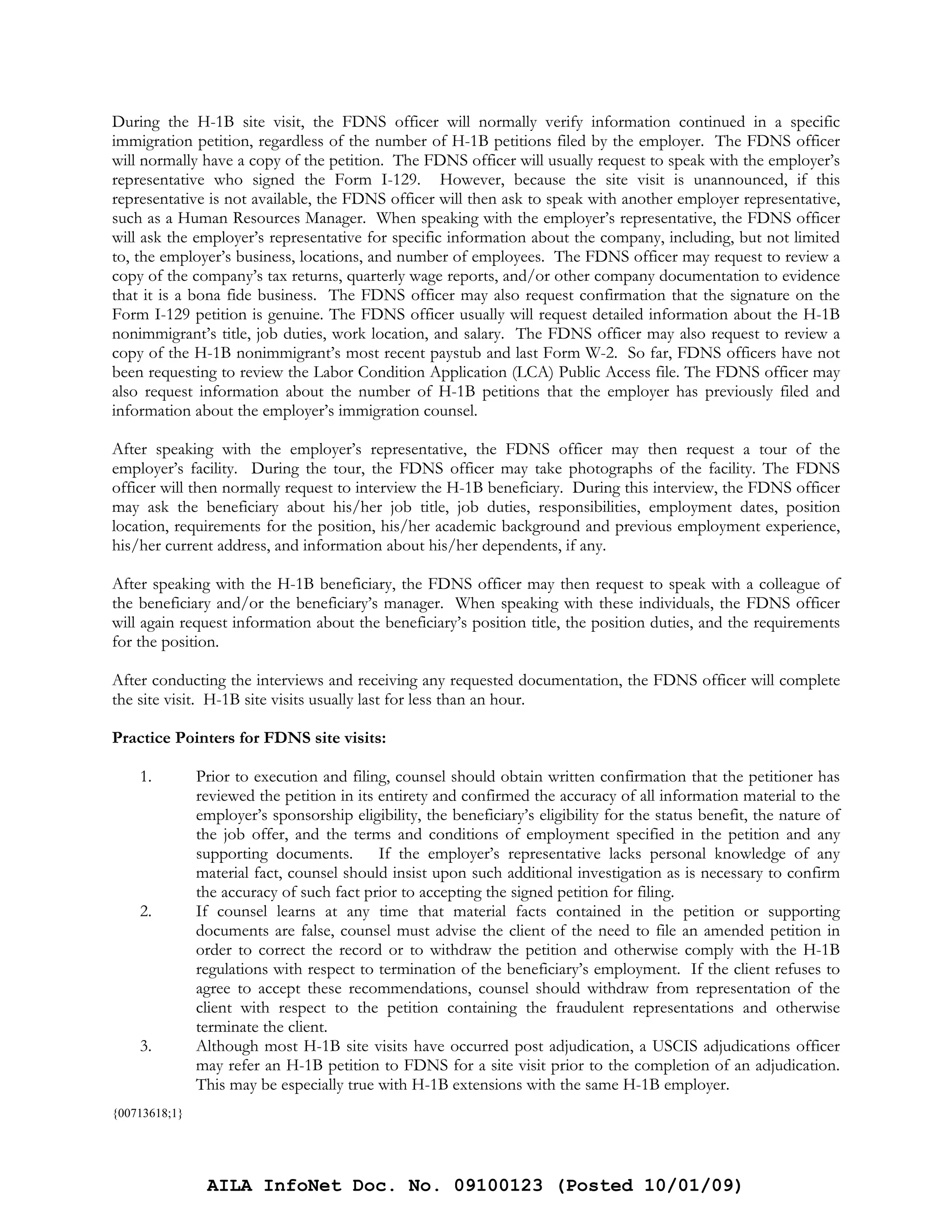 Aila Practice Pointer Fdns Site Visits | PDF