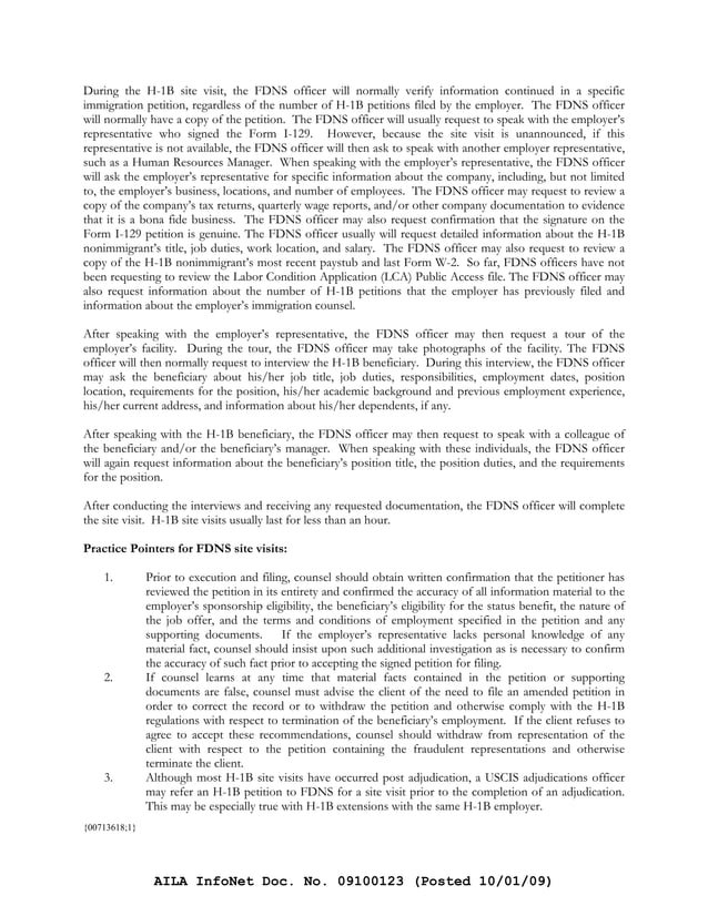 Aila Practice Pointer Fdns Site Visits | PDF