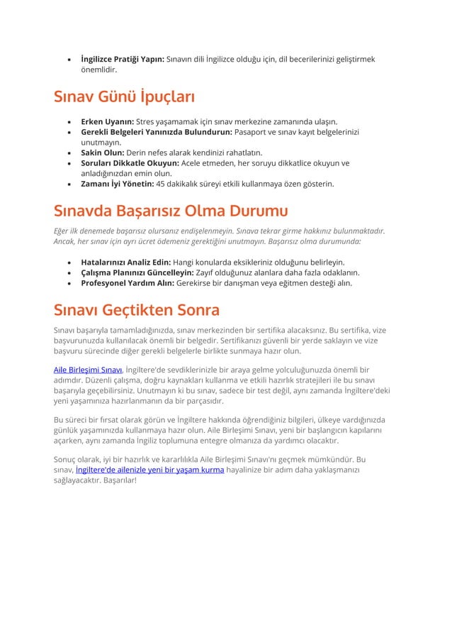Aile Birleşimi Sınavı İngiltere'de Ailenizle Bir Araya Gelmenin ...