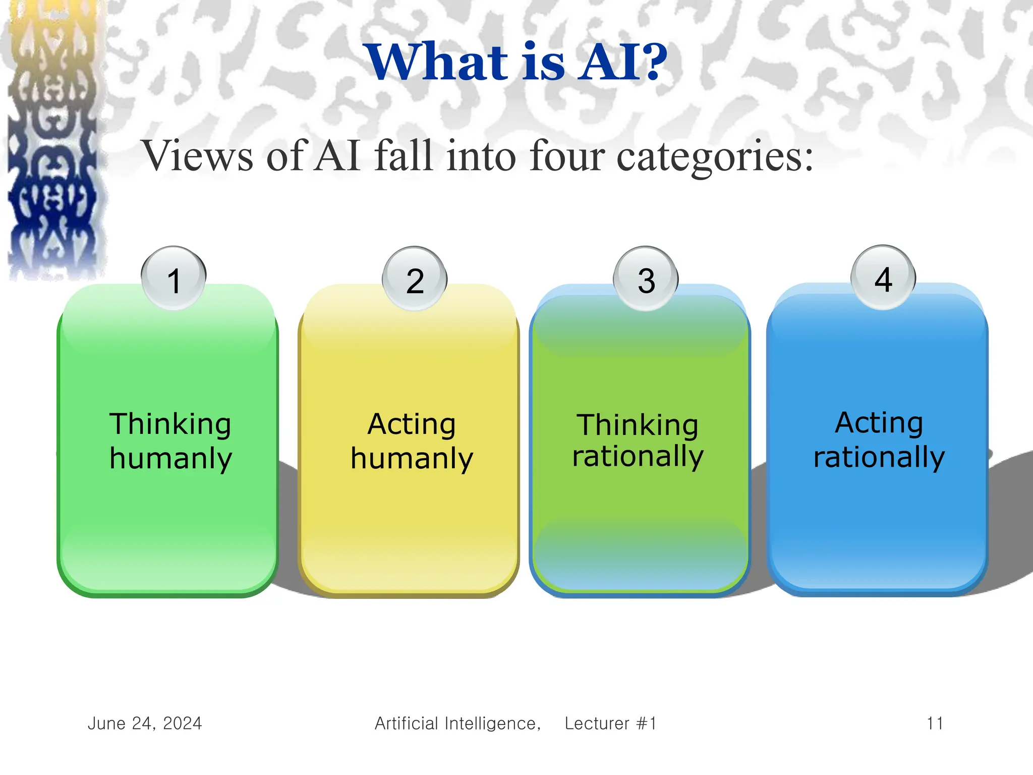 Artificial Intelligence Lecture Slide 01 | PPT