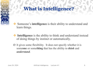Artificial Intelligence Lecture Slide 01 | PPT
