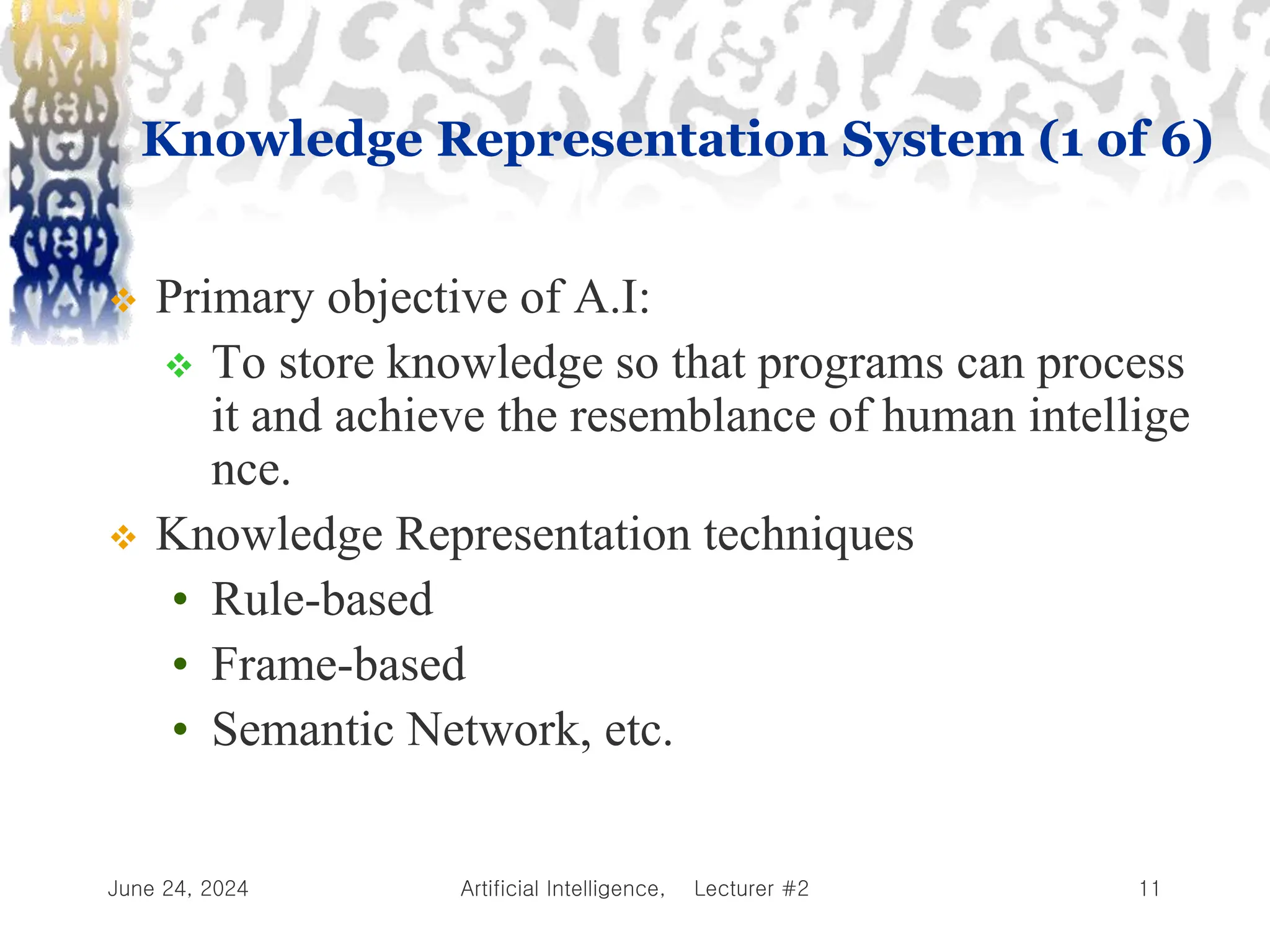 Artificial Intelligence Lecture Slide 02 | PPT