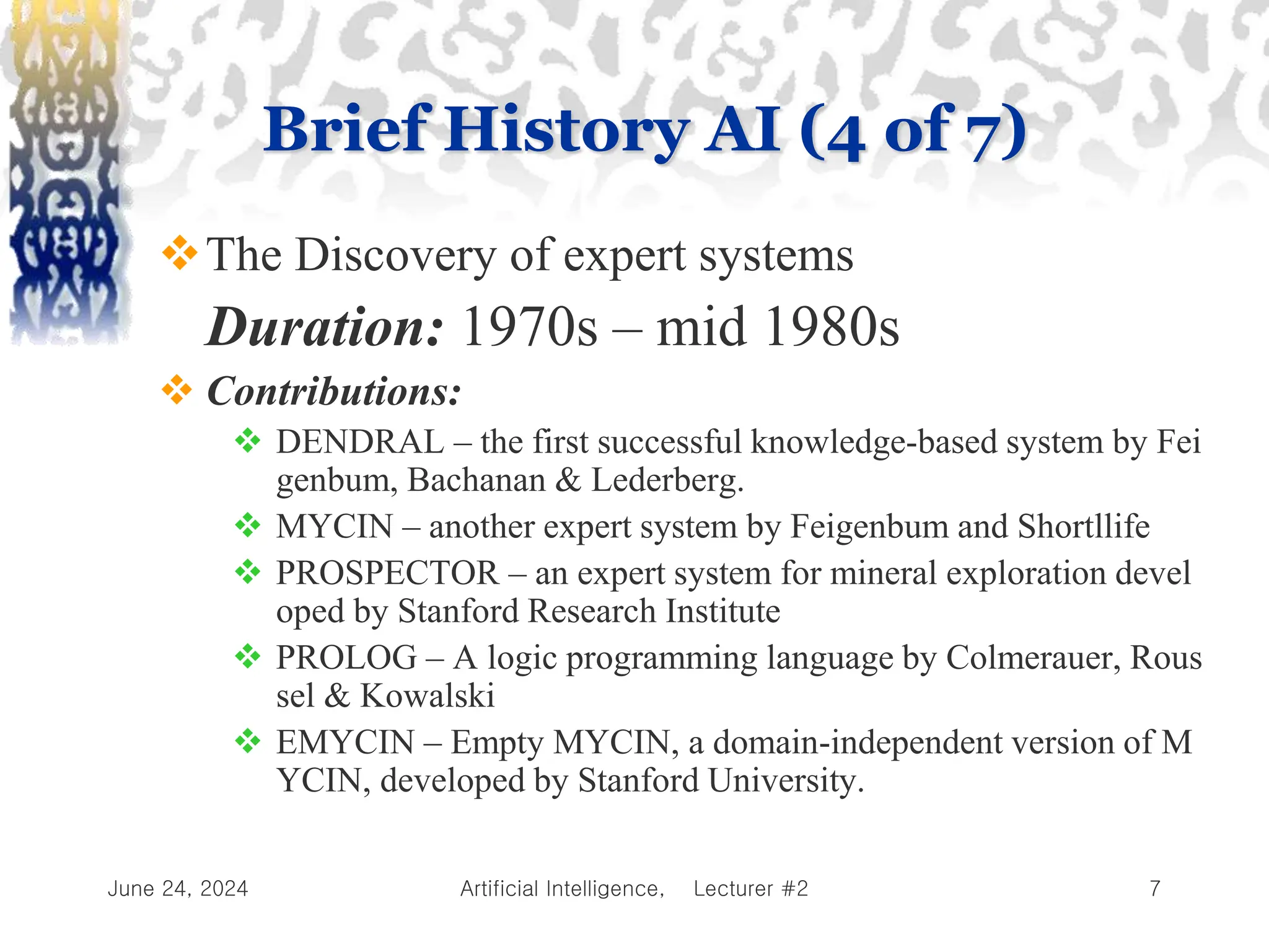 Artificial Intelligence Lecture Slide 02 | PPT