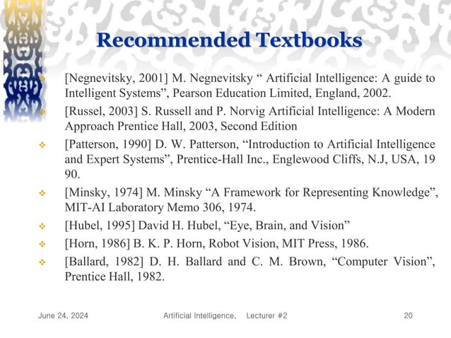 Artificial Intelligence Lecture Slide 02 | PPT