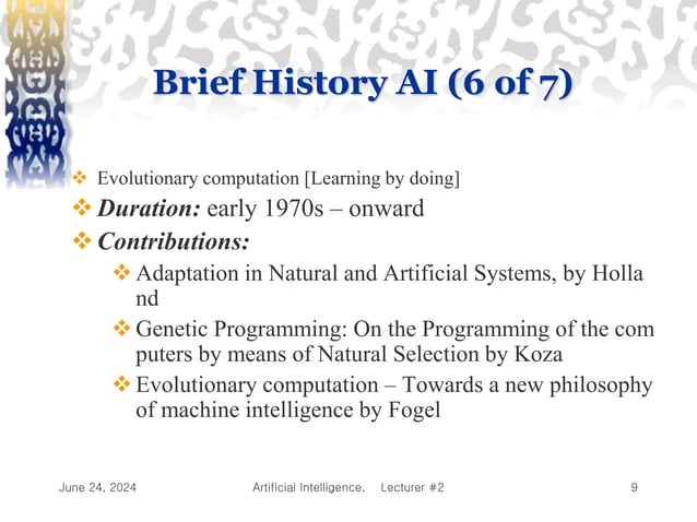 Artificial Intelligence Lecture Slide 02 | PPT