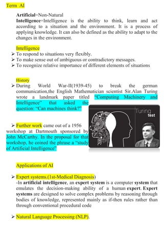 AI&R Syllabus,Teaching,Marking Scheme & Course content Discussion. | PDF