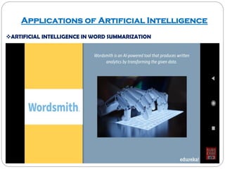 Relationship between AI-ML-DL & Applications of Artificial Intelligence | PDF