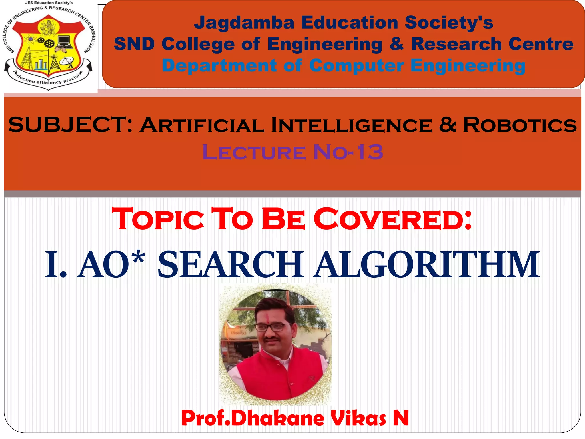 I. AO* SEARCH ALGORITHM | PPT I. AO* SEARCH ALGORITHM | PPT