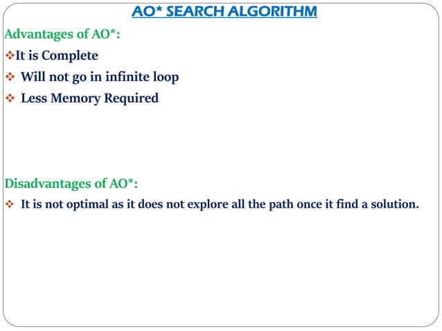 I. AO* SEARCH ALGORITHM | PPT