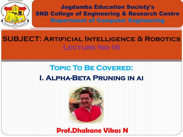 I. Alpha-Beta Pruning in ai | PDF