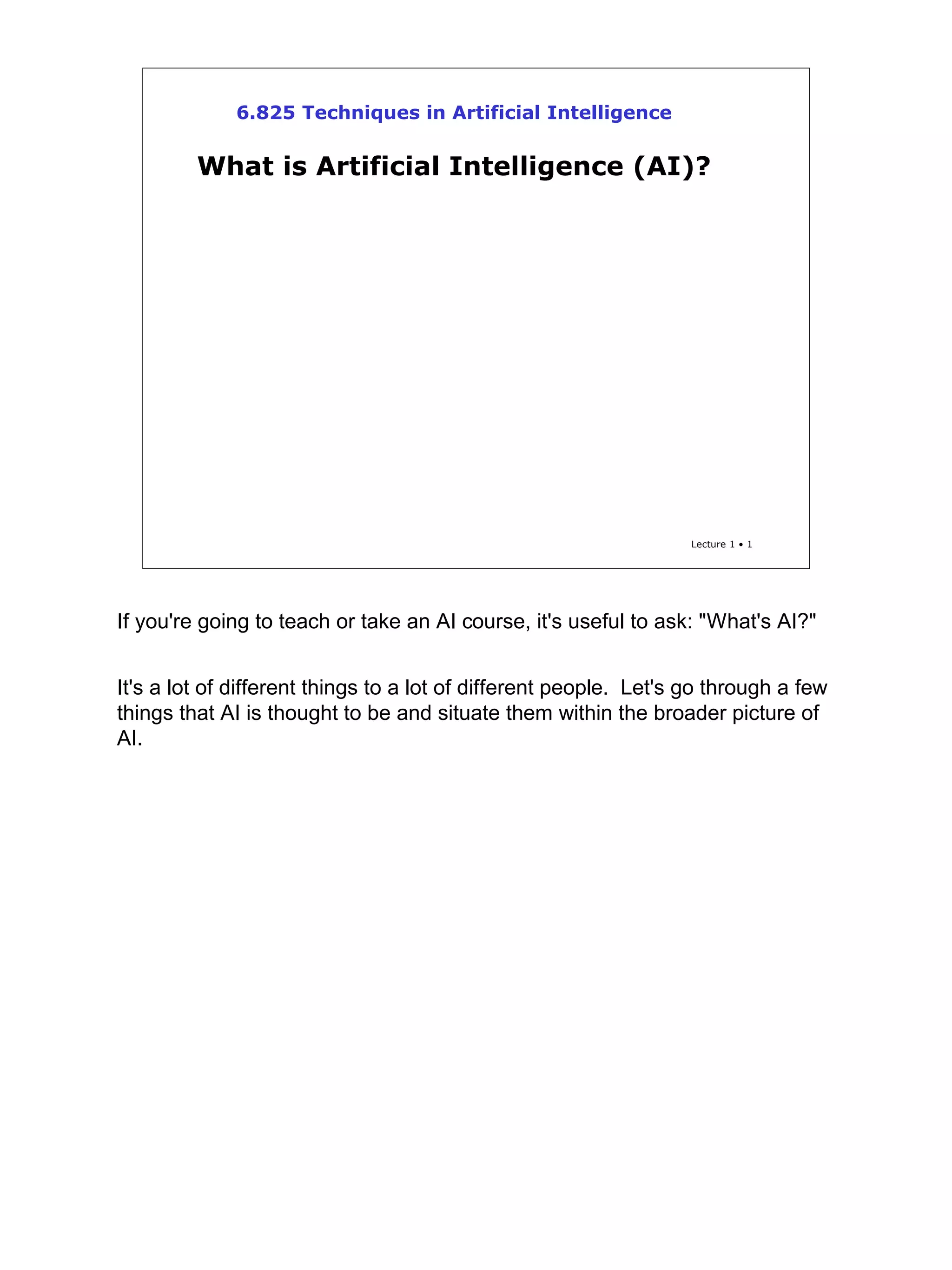 Ai lecture1 final | PDF