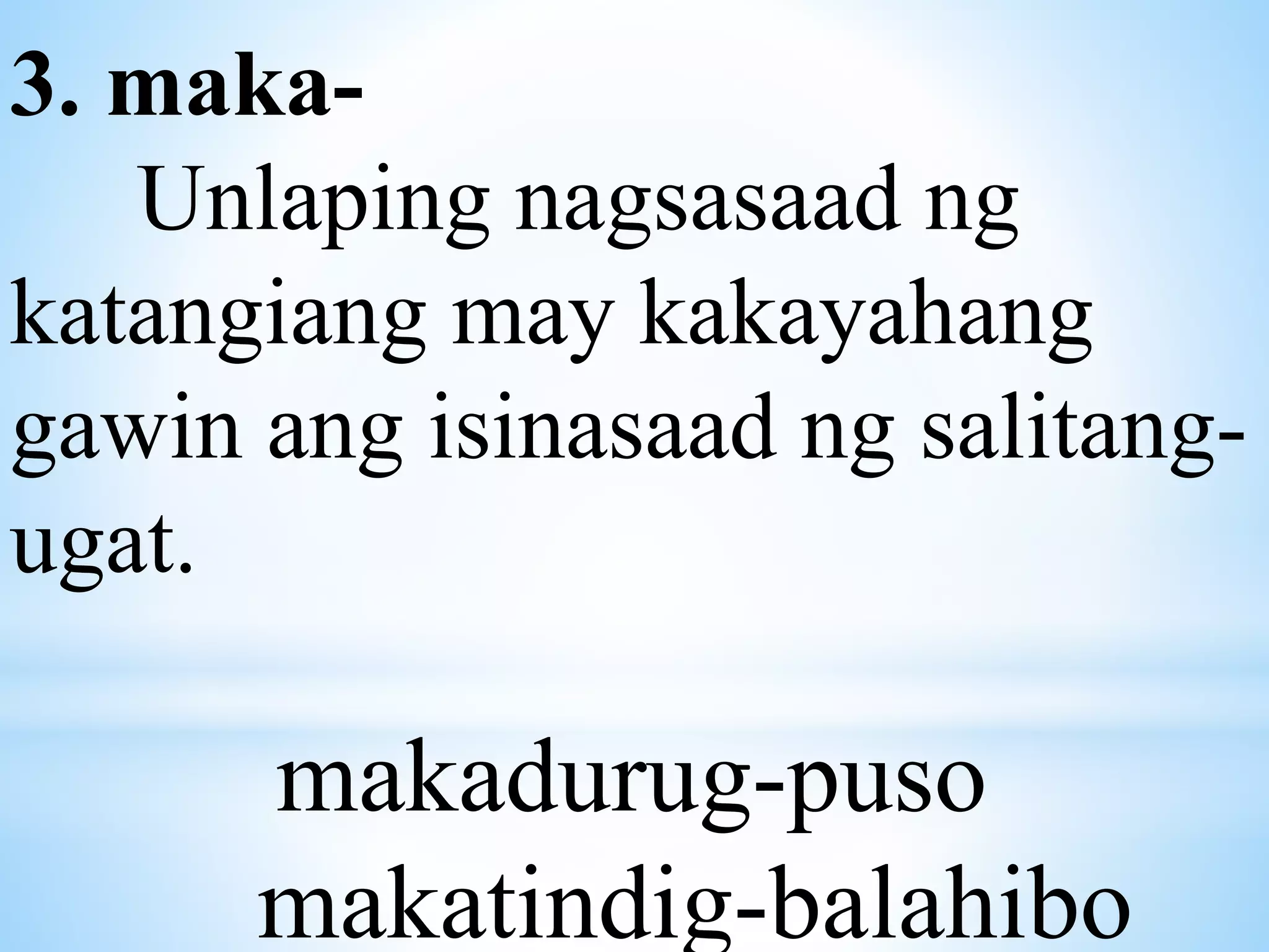 Mga Panlaping Makauri | PPTX