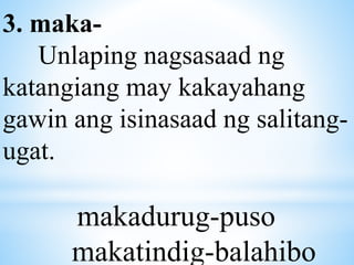 Mga Panlaping Makauri | PPTX