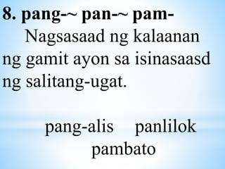 Mga Panlaping Makauri | PPTX