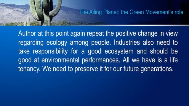 Ailing Planet CBSE XI English | PPSX