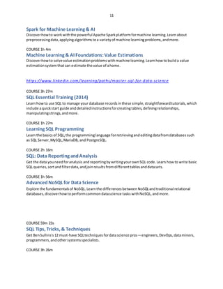 List of Learning Paths available in LinkedIn Learning on Data Science ...
